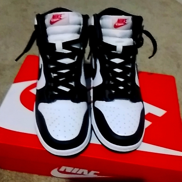 Nike | Shoes | Womens Nike Dink High Black White And University Red ...